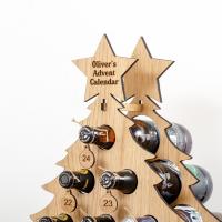 China Customize Christmas Tree Shape Great Gift For Home Decor Wooden holder for Adult Advent Calendar Wooden Bottle Holder for sale