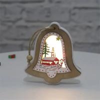 China Custom Assorted Christmas Family Atmosphere Wooden Decorative Pendant for sale
