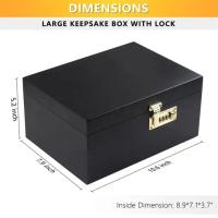 China Newest Solid Wood Box Customize Wooden Decorative Boxes with Hinged Lid Black Wooden Box for sale