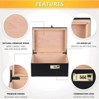 China Newest Solid Wood Box Customize Wooden Decorative Boxes with Hinged Lid Black Wooden Box for sale