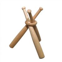 China wooden min baseball bat Rack color Mini baseball bat stand with dark brown color for sale