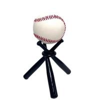 China wooden min baseball bat Rack color Mini baseball bat stand with dark brown color for sale