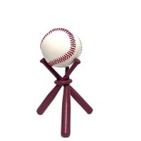 China wooden min baseball bat Rack color Mini baseball bat stand with dark brown color for sale