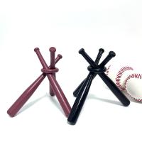 China Sport Wooden Crafts Baseball Bat Colors Mini Baseball Bat Display Stand with Ball Decorative Baseball Bat with Racks Ring for sale