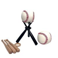 China Sport Wooden Crafts Baseball Bat Colors Mini Baseball Bat Display Stand with Ball Decorative Baseball Bat with Racks Ring for sale