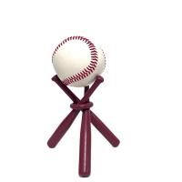 China Sport Wooden Crafts Baseball Bat Colors Mini Baseball Bat Display Stand with Ball Decorative Baseball Bat with Racks Ring for sale