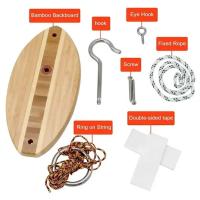China Mini Indoor Outdoor Hook and Ring Toss Game Hook Ring Game with Rope and Hooks Interactive Fast Paced Toss Game for Outdoor for sale
