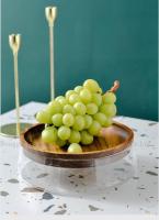China Creative Glass Bowl with Wood Plate Fruit Nut Dried Storage Boxes Container Fruit Tray with Wooden Lid for Home Kitchen Office for sale