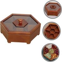 China Customized Box Divided Multi-Function Wedding Dried Fruit Nuts Crackers Food Cookies Snack Hexagon for sale