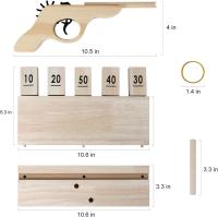 China Customized Wooden Multi-Shot Rubber Band Pistol Wooden Slingshots Toy Wooden Number Target Stand for sale