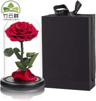 China Forever Flower Gift for Women, Preserved Rose in a Glass Dome, Customized Wood Base for sale