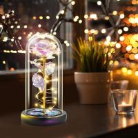 China Forever Flower Gift for Women, Preserved Rose in a Glass Dome, Customized Wood Base for sale