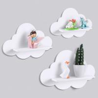 China Wavy Floating Wooden Shelves Cute Cloud Shelves Daisy Flower Plant Wall Shelf Kawaii Danish Room Decor for sale
