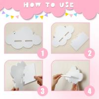 China Wavy Floating Wooden Shelves Cute Cloud Shelves Daisy Flower Plant Wall Shelf Kawaii Danish Room Decor for sale