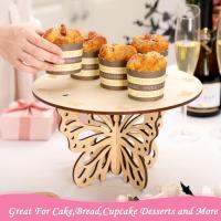 China Butterfly Wood Cake Stand Wedding Baby Shower Birthday Rustic Table Centerpiece Party Decorations for sale
