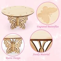 China Butterfly Wood Cake Stand Wedding Baby Shower Birthday Rustic Table Centerpiece Party Decorations for sale
