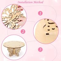 China Butterfly Wood Cake Stand Wedding Baby Shower Birthday Rustic Table Centerpiece Party Decorations for sale