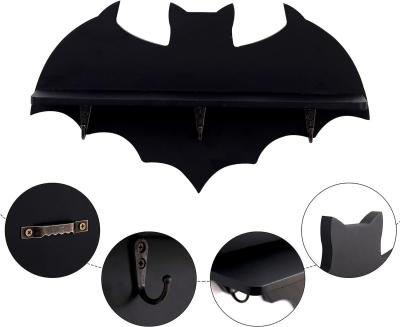China Customized Gothic Wooden Bat Shelf Crystal Coffin Shelf-Spooky Floating Shelves for sale