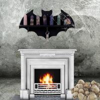 China Customized Gothic Wooden Bat Shelf Crystal Coffin Shelf-Spooky Floating Shelves for sale