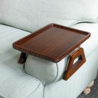 China Customized Wood/Bamboo Sofa Clip on Side Table for Wide Couches Arm, Armrest Table for Eating/Drinks/Snacks/Remote/Control for sale