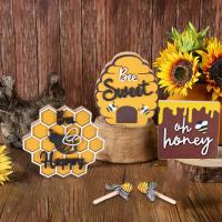 China Honey Bee Blocks Beehive Mini Wood Block Signs Decoration for sale