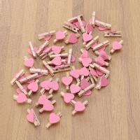 China Mini Wooden Clips Clothespins Crafts with Hearts for Wedding Party Valentines Day Decoration Photo Wood Clip Pink Clothespin for sale