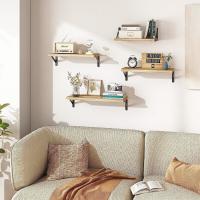 China Floating Shelves, Rustic Wood Shelves, Wall Mounted Shelf for Bathroom Decor, Bedroom, Living Room and Plants for sale