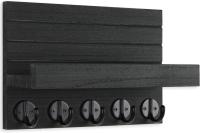 China Paulownia Wood Key Holder for Wall, Decorative Key and Mail Holder with Shelf Has Large Hooks for Bags, Coats, Umbrella for sale