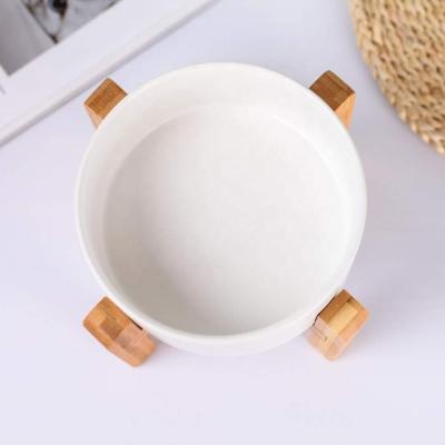 China Wood Stand No Spill Pet Food Water Feeder Cats Small Dogs for sale