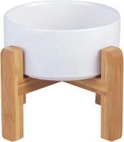 China Wood Stand No Spill Pet Food Water Feeder Cats Small Dogs for sale