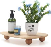China Wooden Pedestal Stand for Decor, Wood Display Tray for Candles Plants Bottles Vases Soap Dispenser for sale
