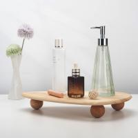 China Wooden Pedestal Stand for Decor, Wood Display Tray for Candles Plants Bottles Vases Soap Dispenser for sale
