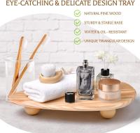 China Wooden Vanity Tray with Unique Grain, Decorative Tray for Bathroom Counter, Home Decor, Dresser Storage for sale