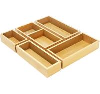 China Luxury Bamboo Drawer Organizer - Multifunctional Drawer Organizer for Kitchen, Bathroom, Office Desk, Cosmetics, Jewelry for sale