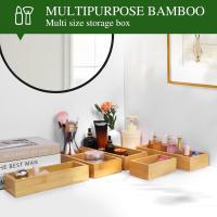 China Luxury Bamboo Drawer Organizer - Multifunctional Drawer Organizer for Kitchen, Bathroom, Office Desk, Cosmetics, Jewelry for sale