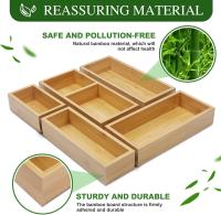 China Luxury Bamboo Drawer Organizer - Multifunctional Drawer Organizer for Kitchen, Bathroom, Office Desk, Cosmetics, Jewelry for sale
