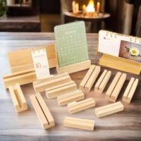 China Assorted Wooden Calendar Base Photo Base Trading Card Stand Wooden Menu Card Holder Wooden Base for sale