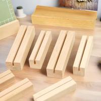 China Assorted Wooden Calendar Base Photo Base Trading Card Stand Wooden Menu Card Holder Wooden Base for sale