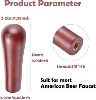 China Beer Tap Handle,Premium Wooden Faucet Rustic Brown Classical Style Handle for sale