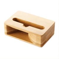 China Custom Bamboo Wooden Mobile Cell Phone Loud Speaker Portable Mobile Phone Stand Mini Amplifier for sale