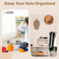 China Newest Customized Cowboy Hat Rack - Heavy Duty Adhesive Hat Hooks for Wall and Door for sale