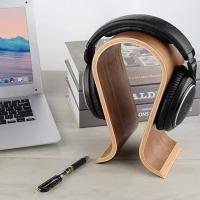 China Wooden Arc Headphone Stand Universal Desktop Headphone Stand for sale