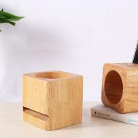 China Universal Cell Phone Stand with Loudspeaker Holder Wooden Phone Stand Bamboo Phone Dock Stands for sale