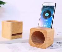 China Universal Cell Phone Stand with Loudspeaker Holder Wooden Phone Stand Bamboo Phone Dock Stands for sale