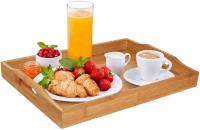 China Wholesale Tray with Handles Wooden Serving Tray Snack Tray Great for Breakfast Coffee Tables for sale