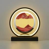 China Round Glass 3D Deep Sea Sandscape in Motion Display Wooden Flowing Sand Frame for sale