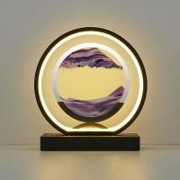 China Round Glass 3D Deep Sea Sandscape in Motion Display Wooden Flowing Sand Frame for sale