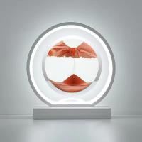 China Round Glass 3D Deep Sea Sandscape in Motion Display Wooden Flowing Sand Frame for sale