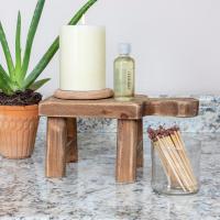 China Small Wood Pedestal with Handle, Room Decor, Modern Wooden Pedestal Stand For Display Your Home Decoration for sale