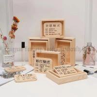 China Small Wooden Box Perfume Sample Display Wooden Sign Perfume Box Display Stand for sale
